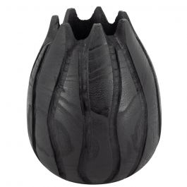 DKW Woonvision | Houten vaas tulp zwart